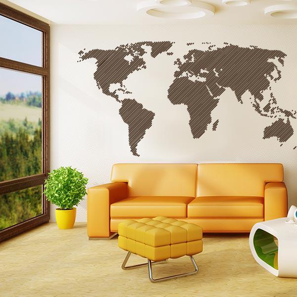 🥇 Vinyl adhesive decorative world map lines 🥇