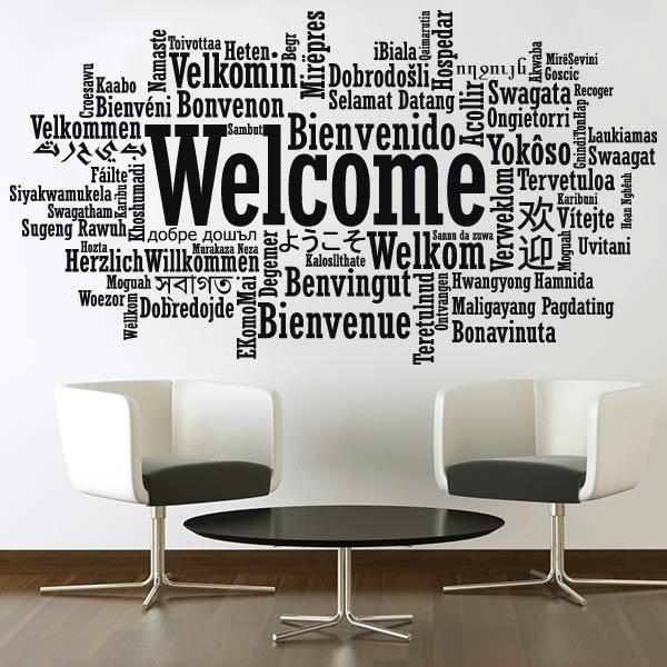 🥇 Decorative vinyl stickers welcome languages 🥇