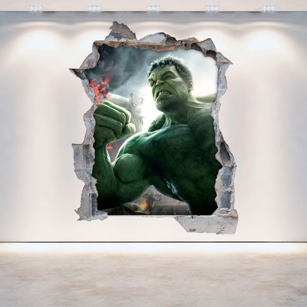 🥇 3D wall vinyls broken Hulk 🥇