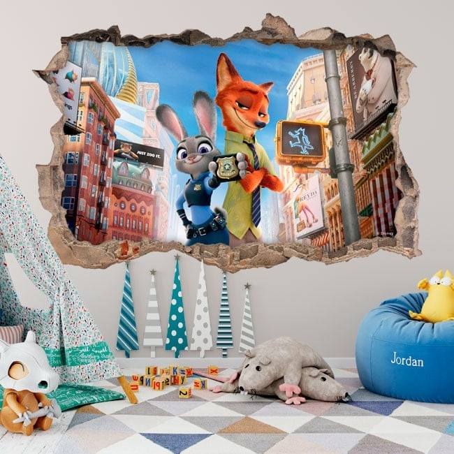 🥇 Wall vinyl children's zootopia 3D 🥇