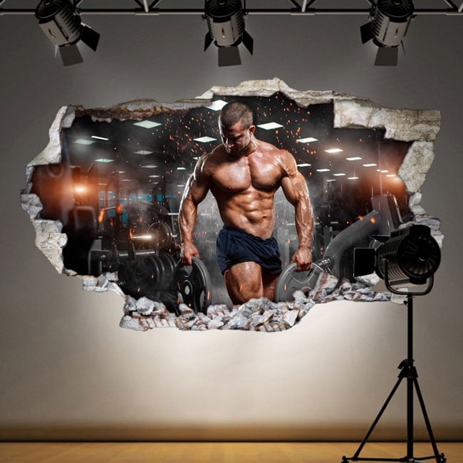 🥇 Stickers for gyms man with weights 3D 🥇