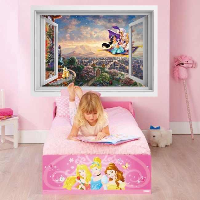 🥇 Vinyl disney window 3d aladdin 🥇