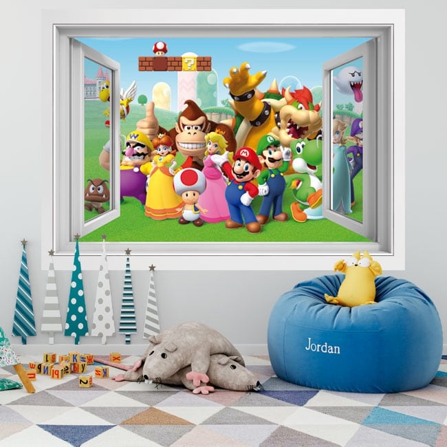 🥇 Vinyl and stickers window 3d super mario bros 🥇