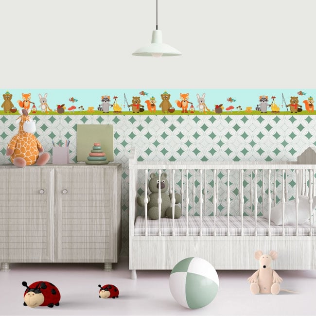 🥇 Vinyl and stickers for children border with animals 🥇