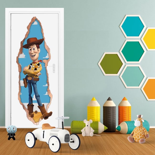 🥇 Children's vinyl 3d doors woody toy story 🥇