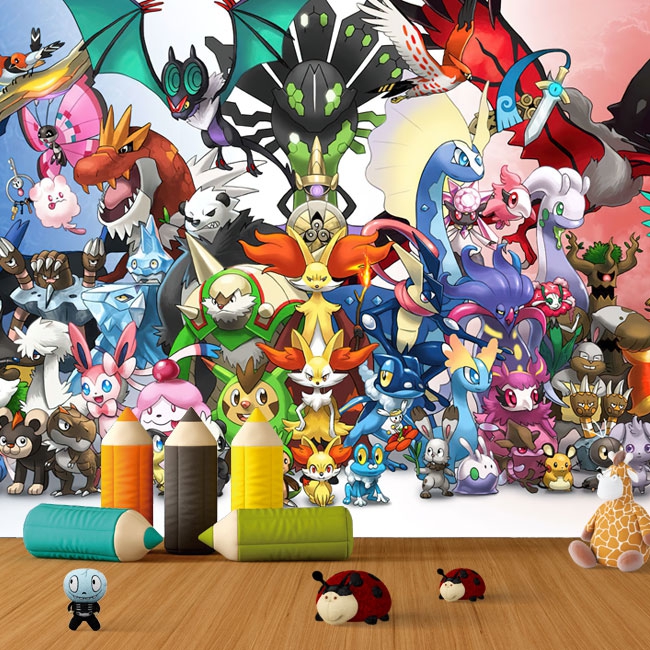 🥇 Wallpaper or photomural group pokémon drawings 🥇
