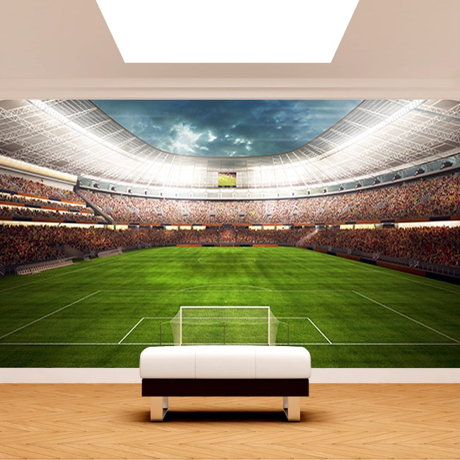 Football Stadium Wall Stadium Lights Sports Field Mural Wallpaper