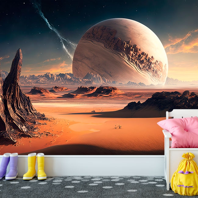 🥇 Wallpaper or mural red planet landscape space science fiction 🥇