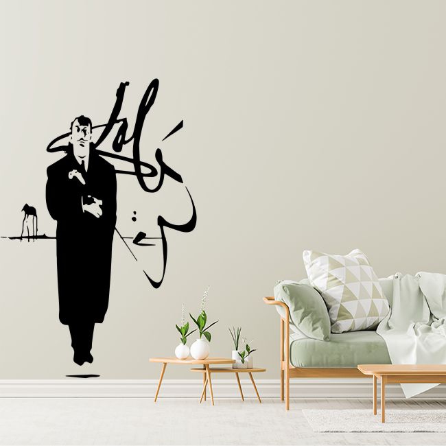 🥇 Vinyl stickers salvador dali silhouette and signature 🥇